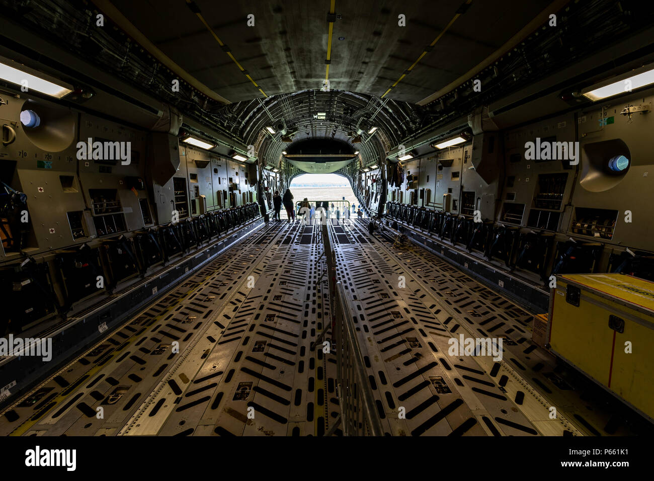 The cargo compartment of the strategic and tactical airlifter Boeing C ...