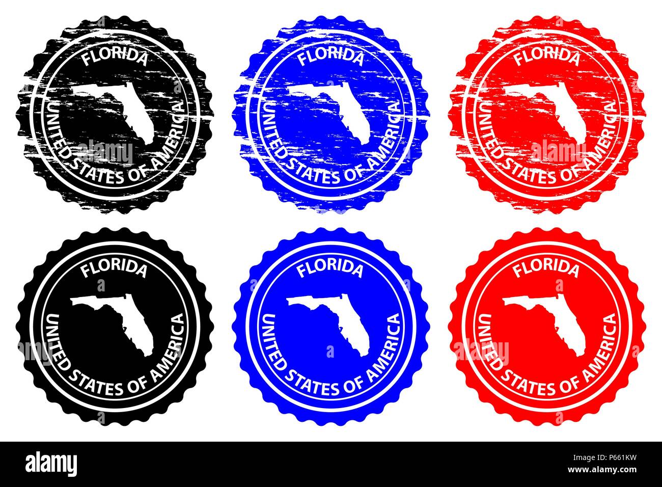 Florida - rubber stamp - vector, Florida (United States of America) map ...