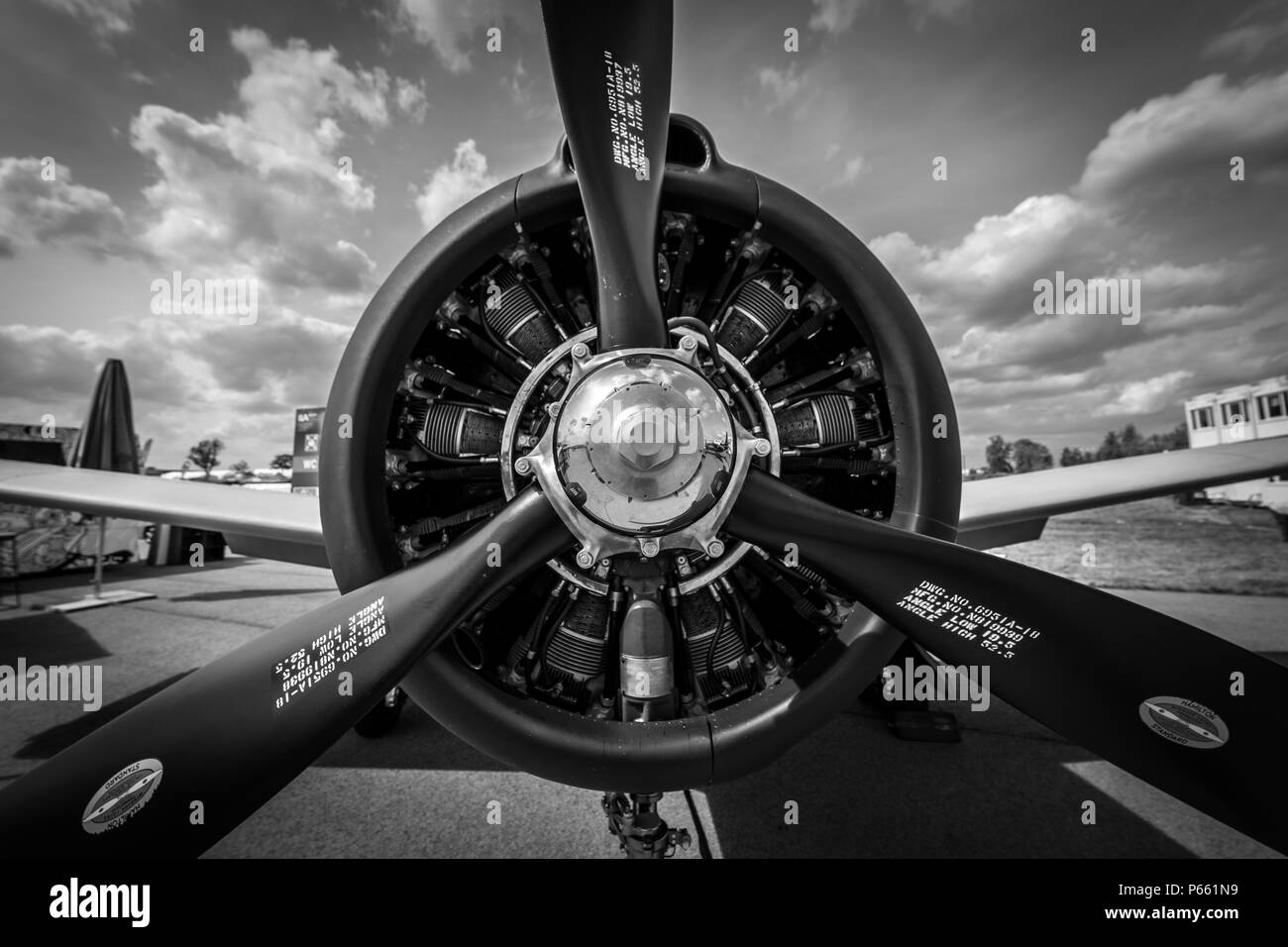 Radial engine of the light attack/trainer aircraft North American T-28B ...