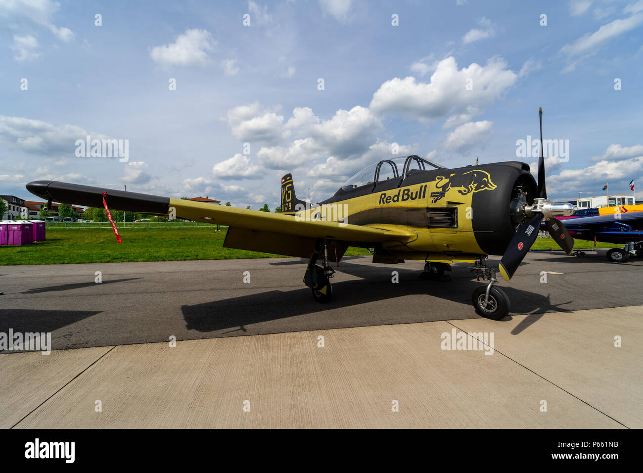 Light attack/trainer aircraft North American T-28B Trojan on the ...