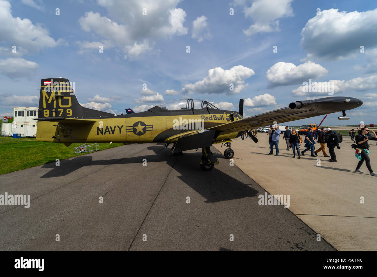 Light attack/trainer aircraft North American T-28B Trojan on the ...