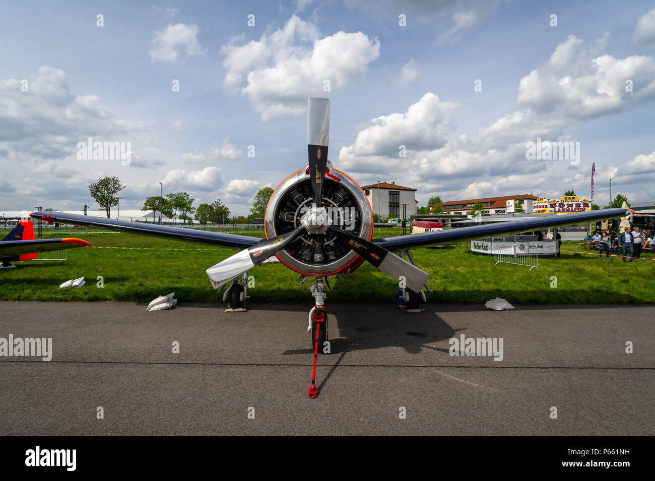 BERLIN - APRIL 27, 2018: Light attack / Trainer aircraft North American ...