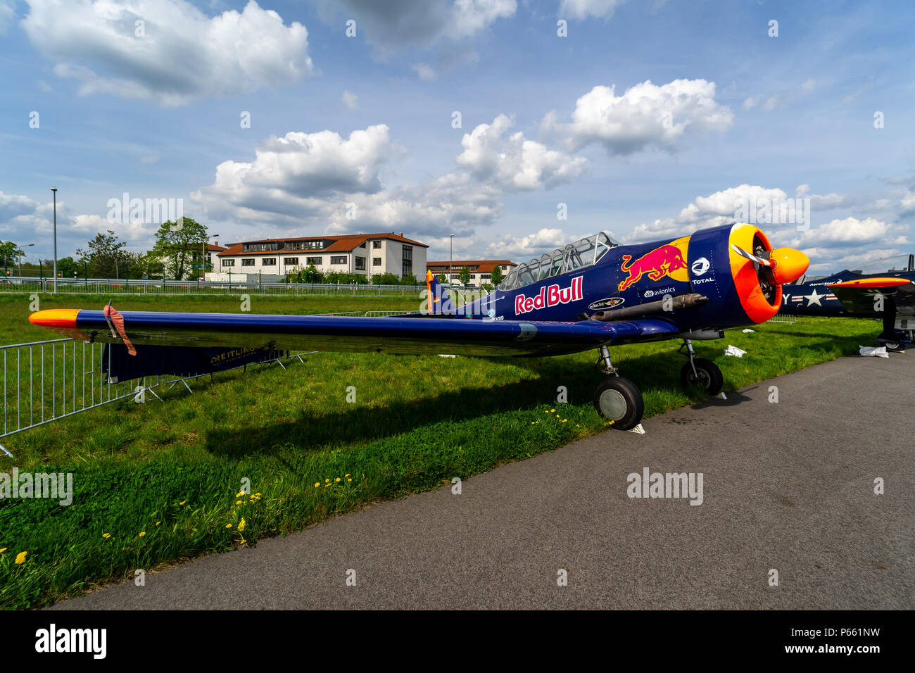 A single-engined advanced trainer aircraft North American T-6 Texan on ...