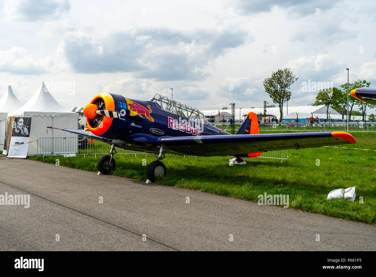 A single-engined advanced trainer aircraft North American T-6 Texan on ...