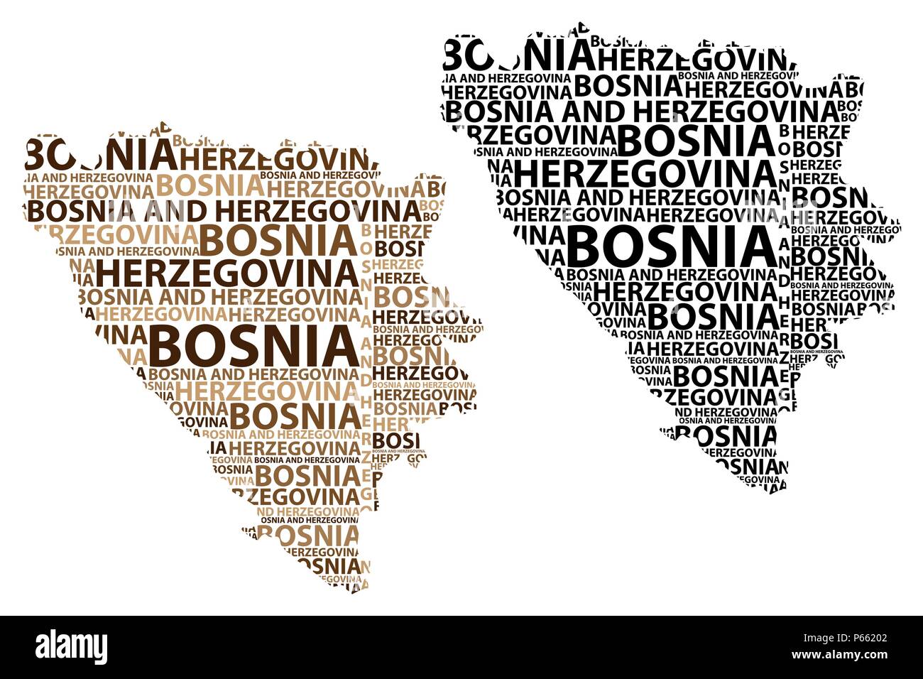 Sketch Bosnia and Herzegovina letter text map, Bosnia and Herzegovina ...