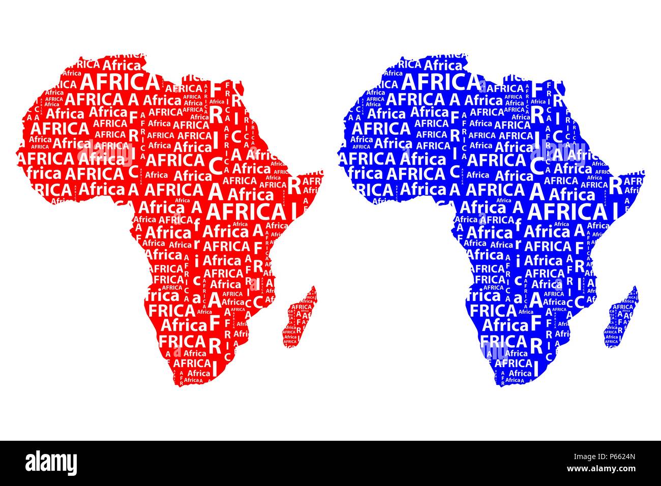 Sketch african letter text continent, African word - in the shape of ...