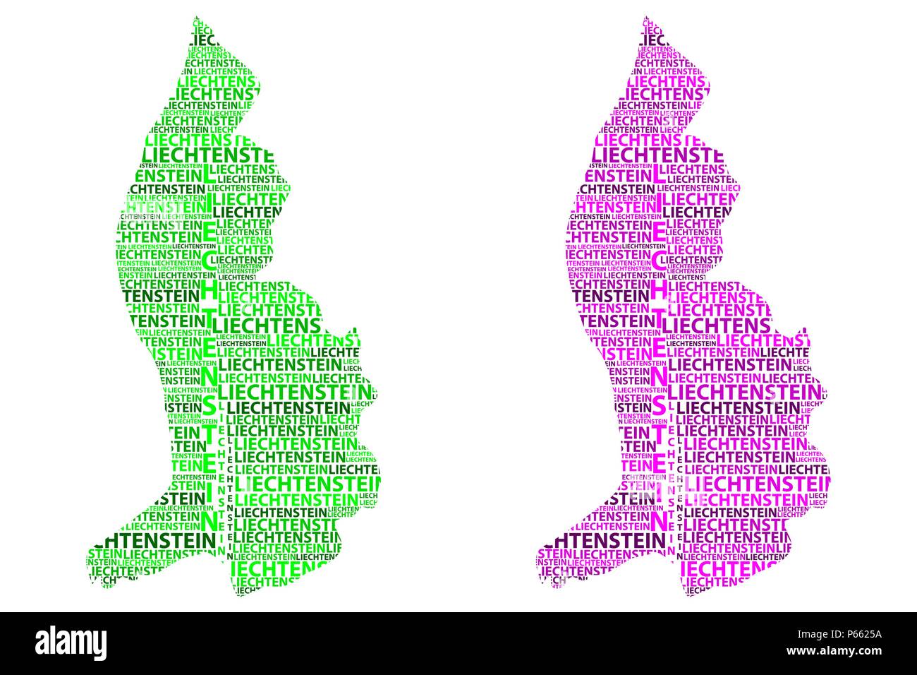 Sketch Liechtenstein letter text map, Liechtenstein - in the shape of ...