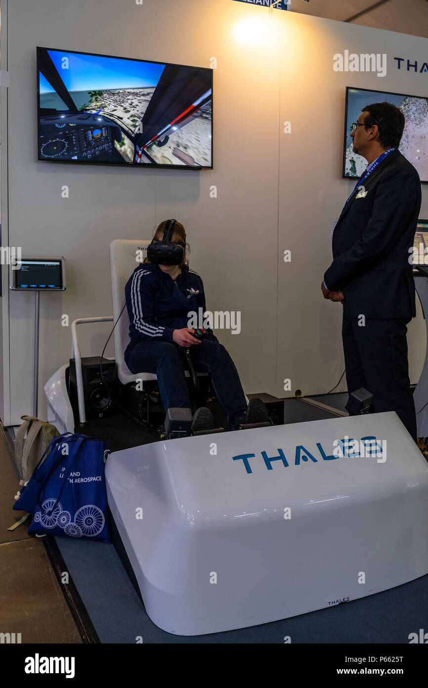 Defense and Security pavilion, stand of Thales Group, a French company ...