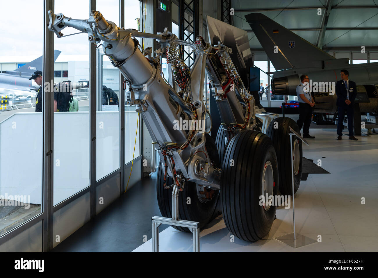 The main landing gear of military transport aircraft Transall C-160 ...