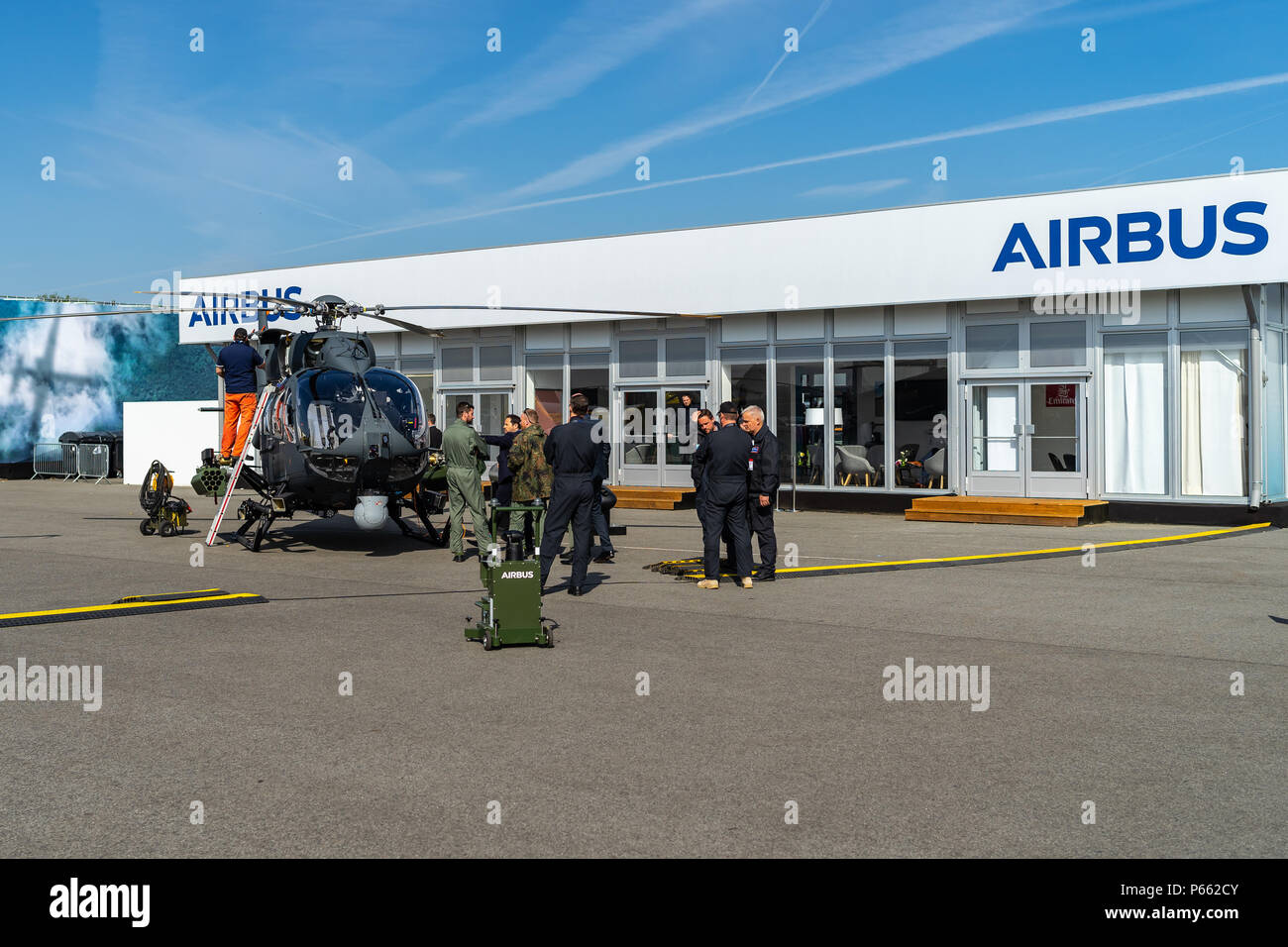 BERLIN - APRIL 27, 2018: Stand of the European multinational corporation company Airbus ...