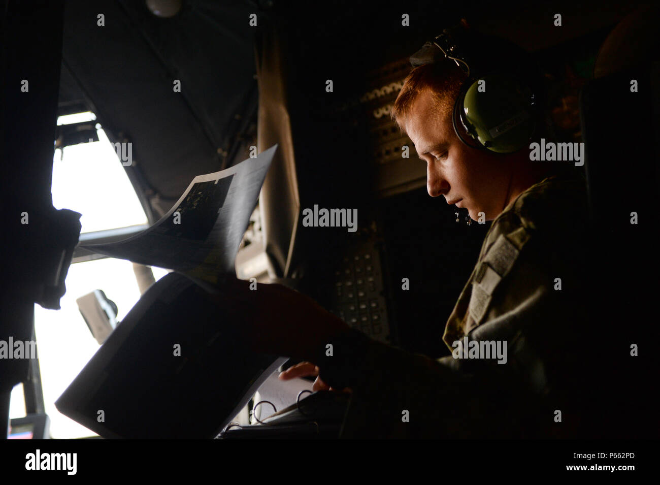 A U.S. Air Force navigator with the 16th Special Operations Squadron ...