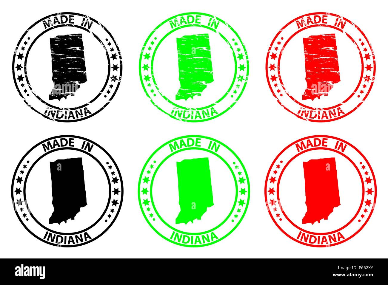 Made in Indiana - rubber stamp - vector, Indiana (United States of ...