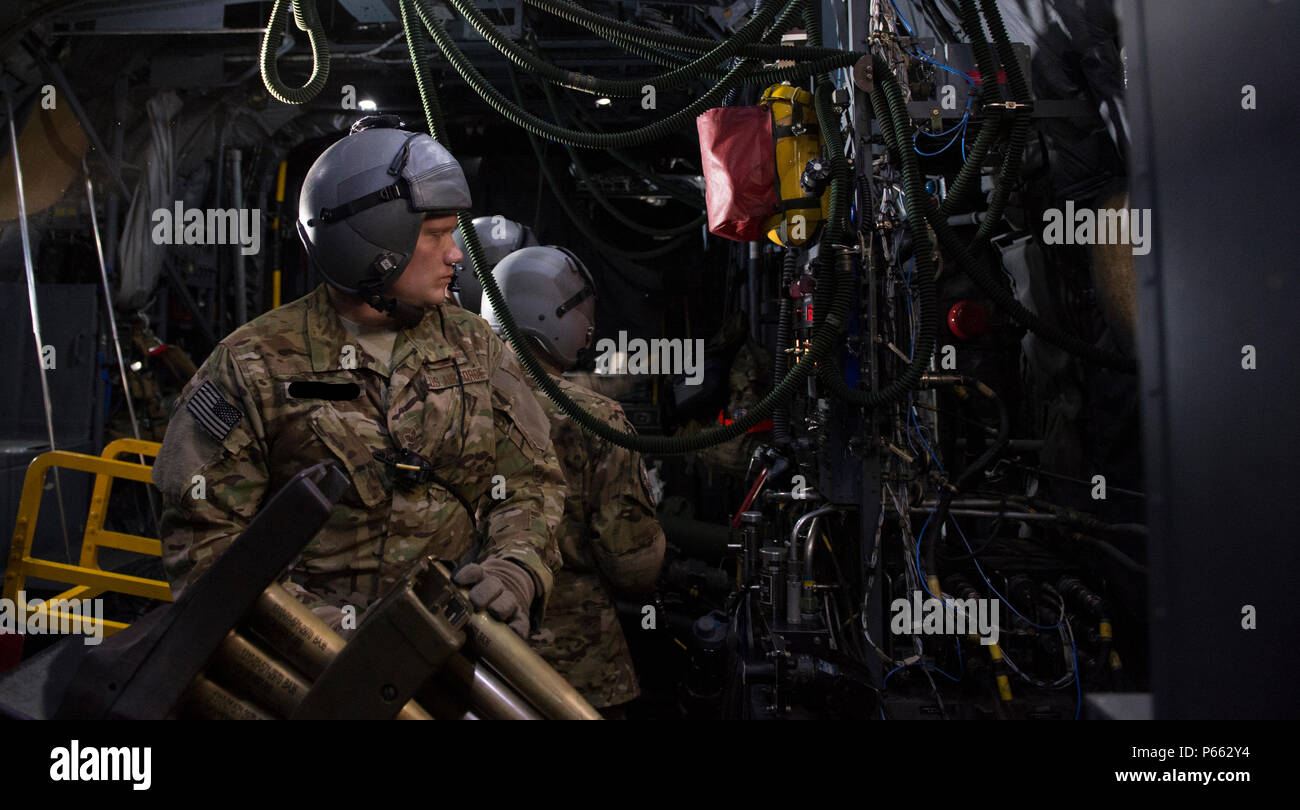 An aerial gunner with the 4th Special Operations Squadron waits for the ...
