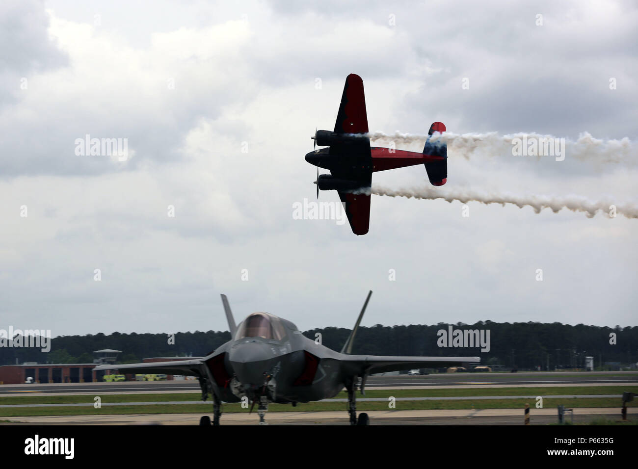 The Twin Beech 18 provides overhead excitement at the 2016 MCAS Cherry ...