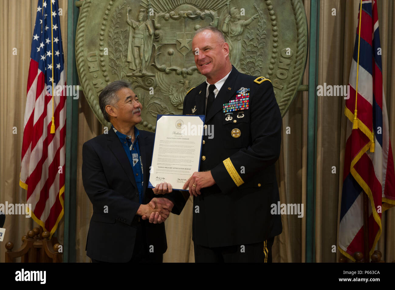 HONOLULU--Governor David Y. Ige presents the Proclamation for Hawaii ...