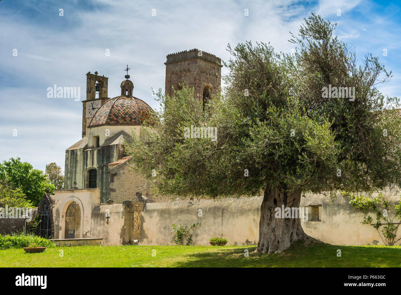 The church of the Immaculate Conception in Barumini, Sardinia, Italy ...