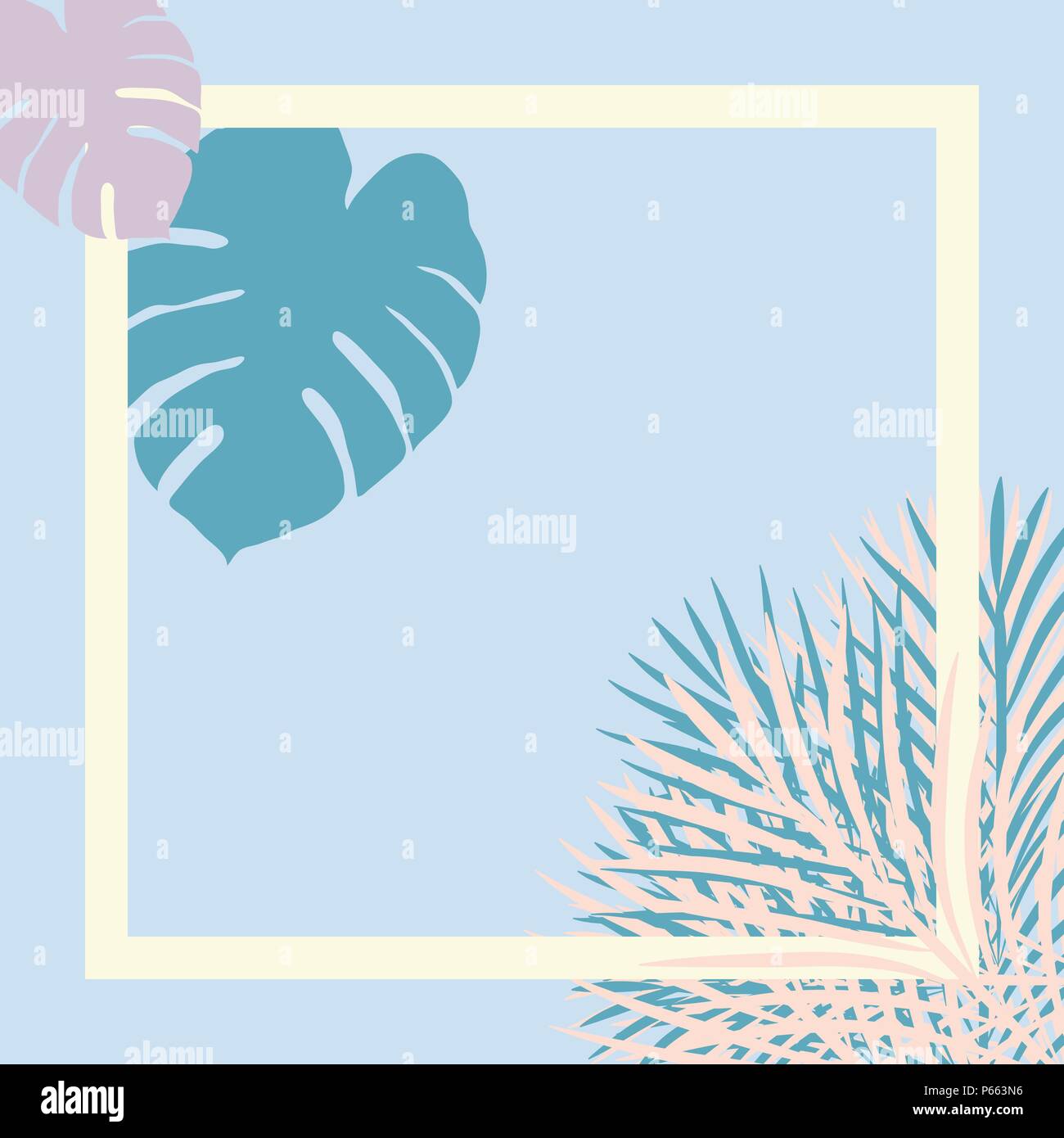 Pastel tropical garden picture frame, stock vector Stock Vector Image ...