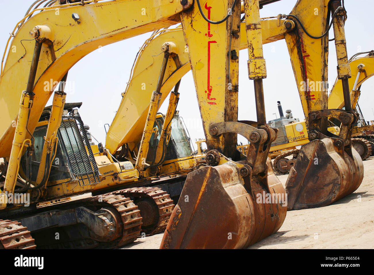 JCB Diggers in a construction yard Stock Photo - Alamy
