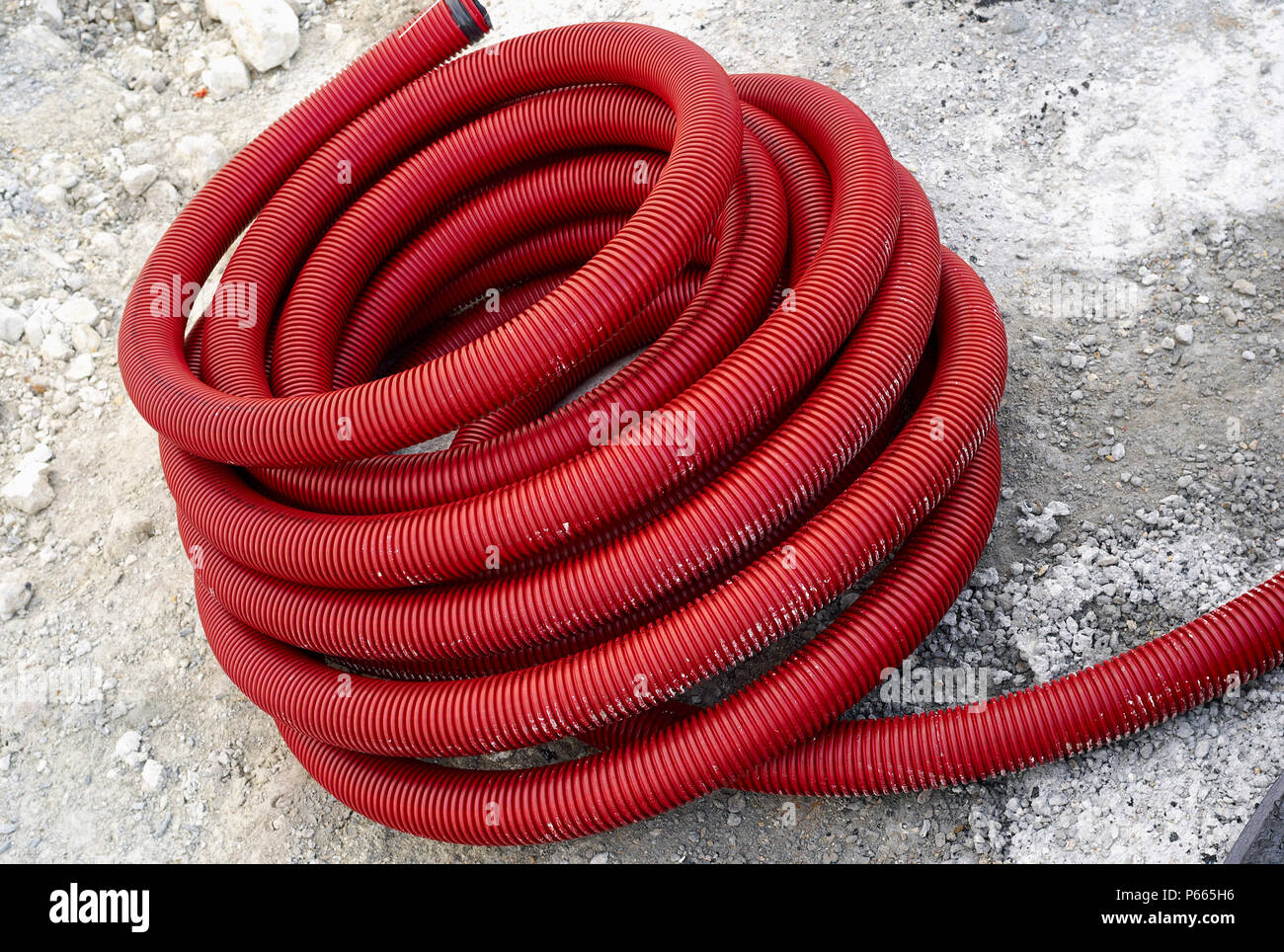 Electric cabling pipes Stock Photo - Alamy