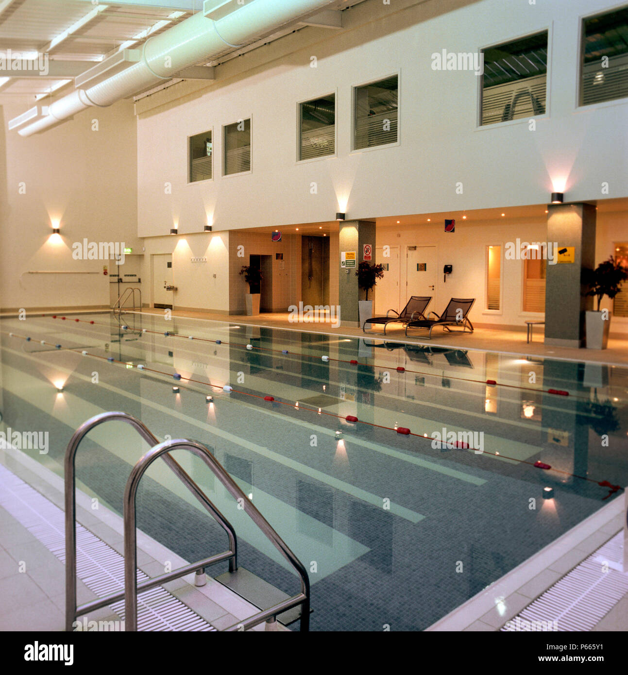 Refurbishment of a gym club, including the swimming pool, London Stock ...