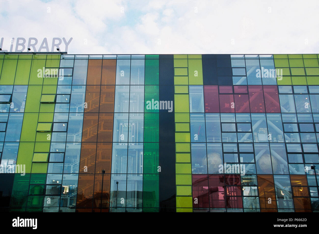Facade of Peckham Library. London, United Kingdom. Designed by Will ...