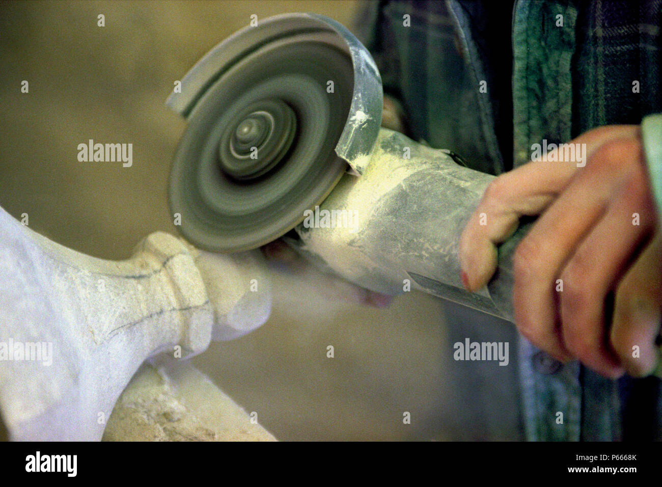 Grinding decorative stone Stock Photo - Alamy
