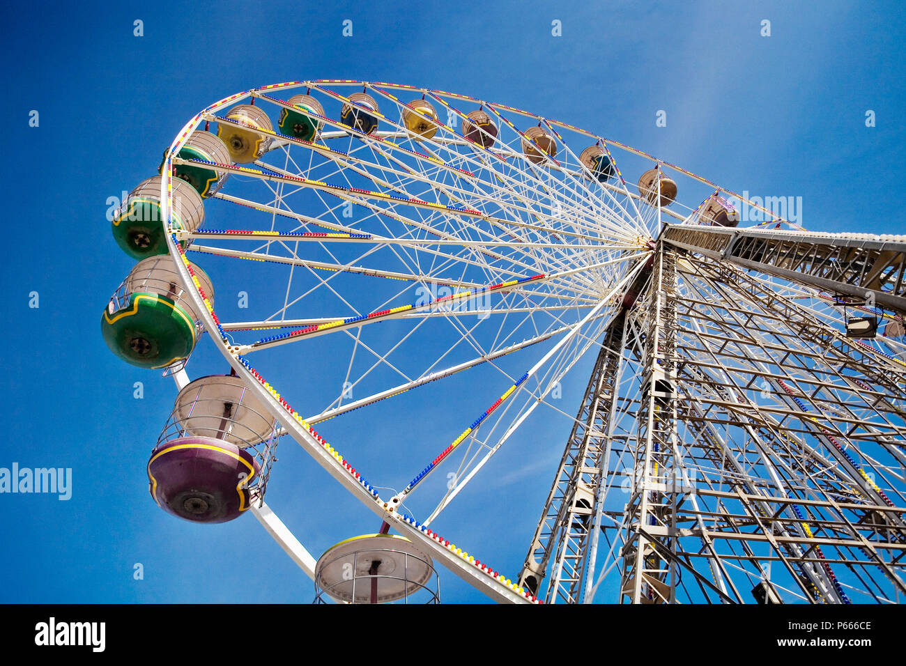 Big Wheel Ride on Blackpool pier, Lancashire, UK, view from below Stock ...
