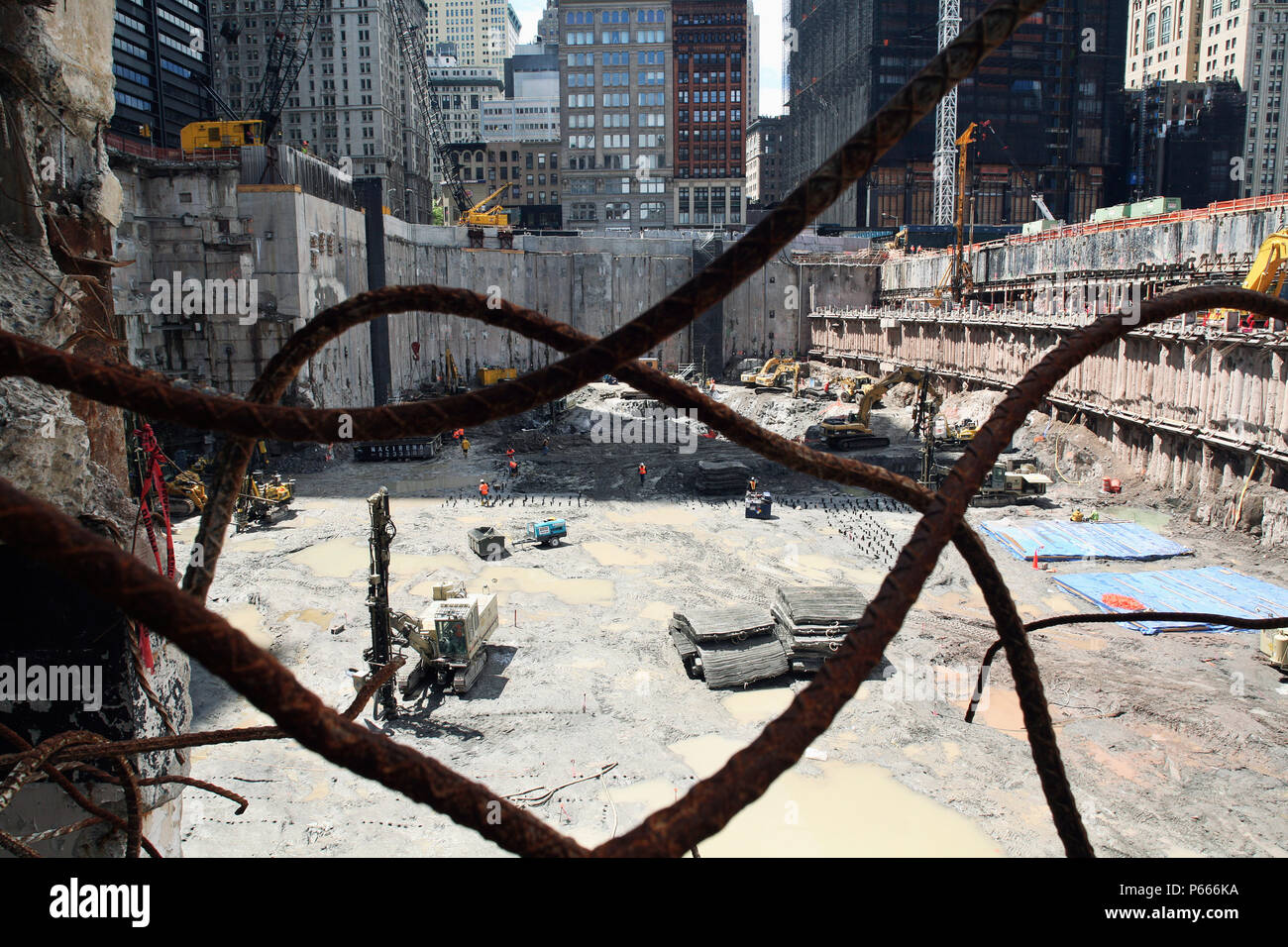 Tower Three and Tower 4 site as seen through twisted rebar at World ...