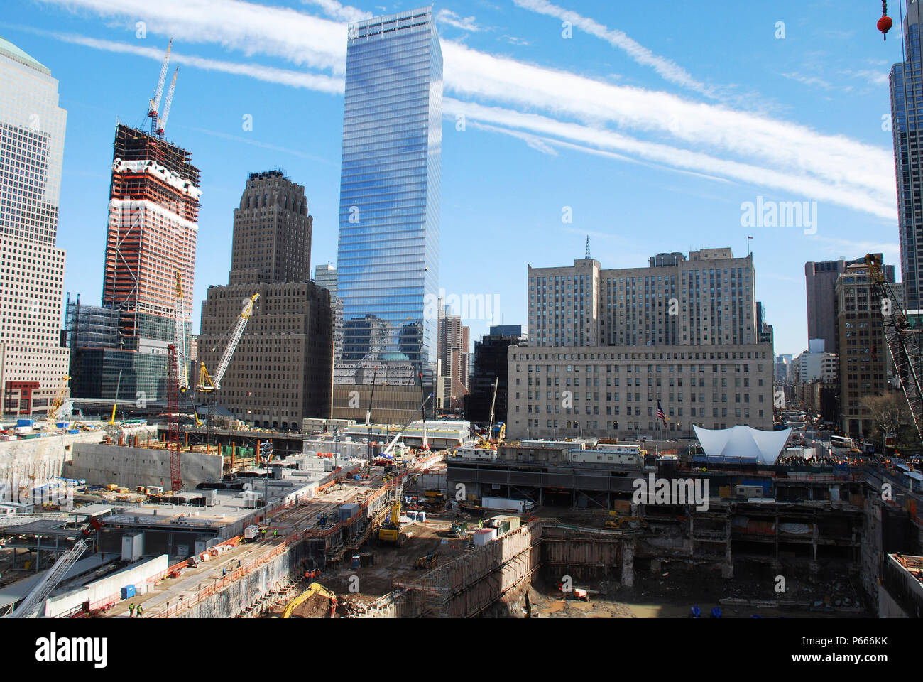 View of World Trade Center site from the south side of the site, Lower ...