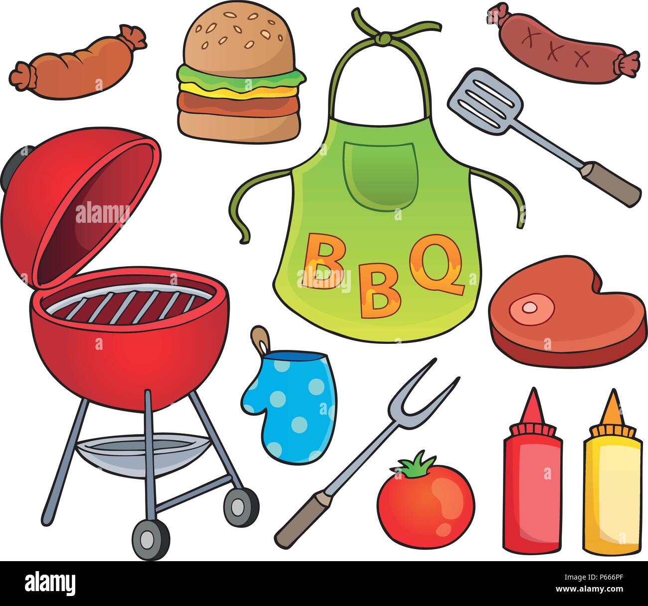 Barbeque theme set 1 - eps10 vector illustration Stock Vector Image ...