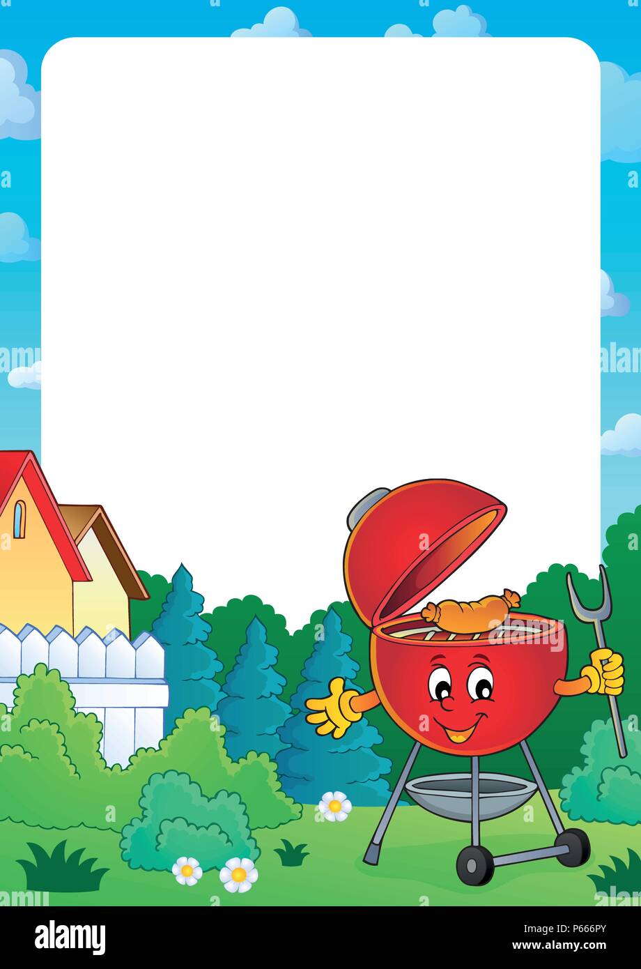 Barbeque topic frame 2 - eps10 vector illustration Stock Vector Image ...