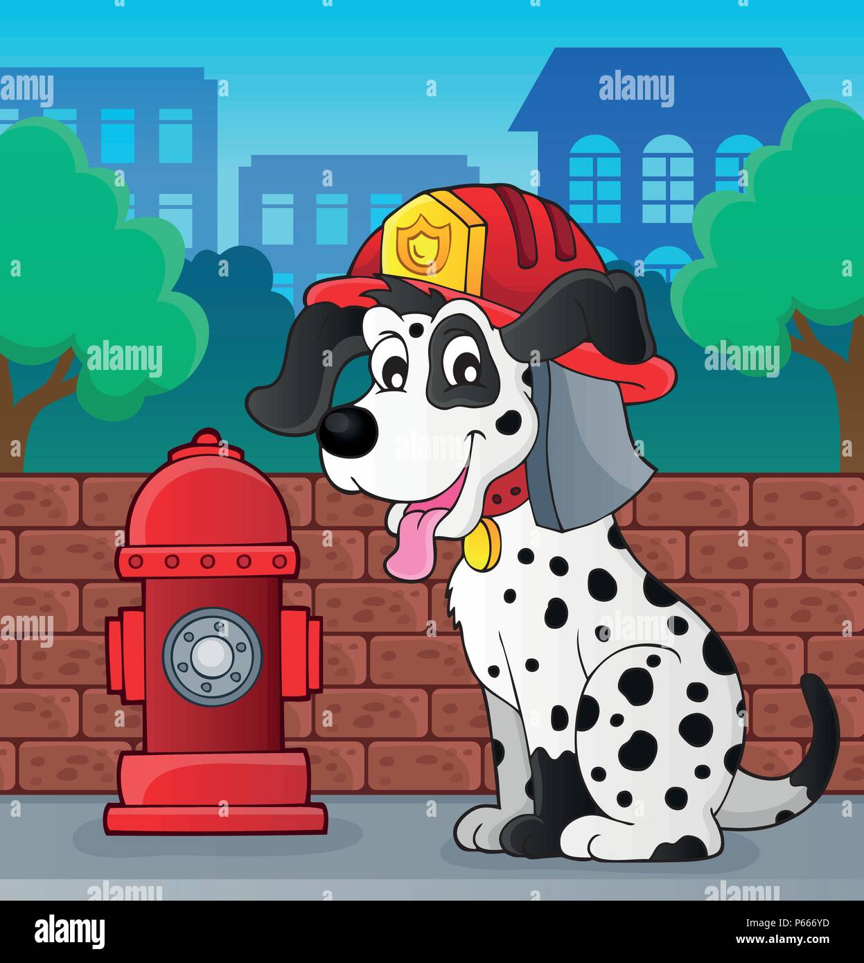 Firefighter dog theme 2 - eps10 vector illustration Stock Vector Image ...