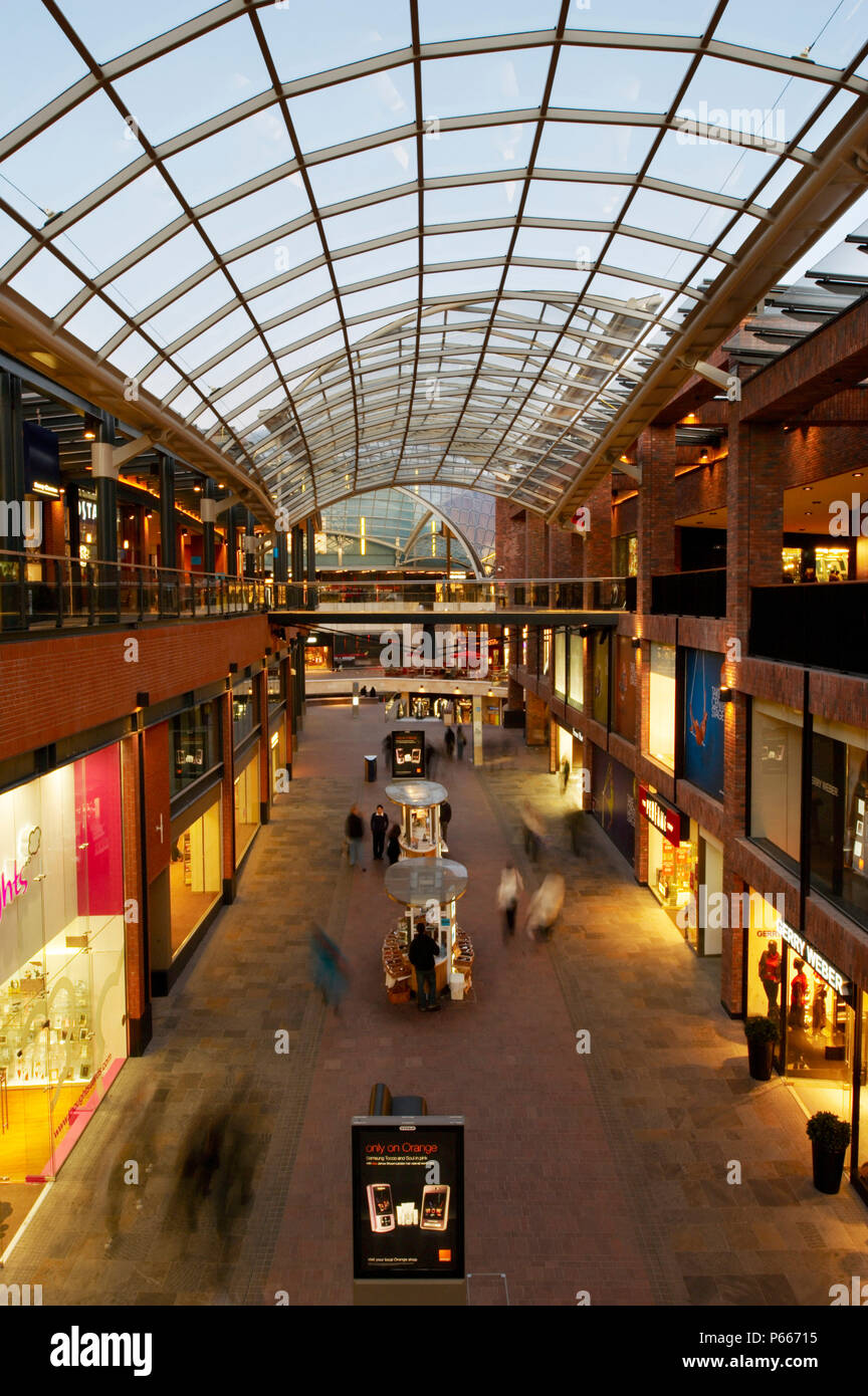 Cabot Circus Shopping Centre, Bristol, UK, 2008, dusk Stock Photo - Alamy