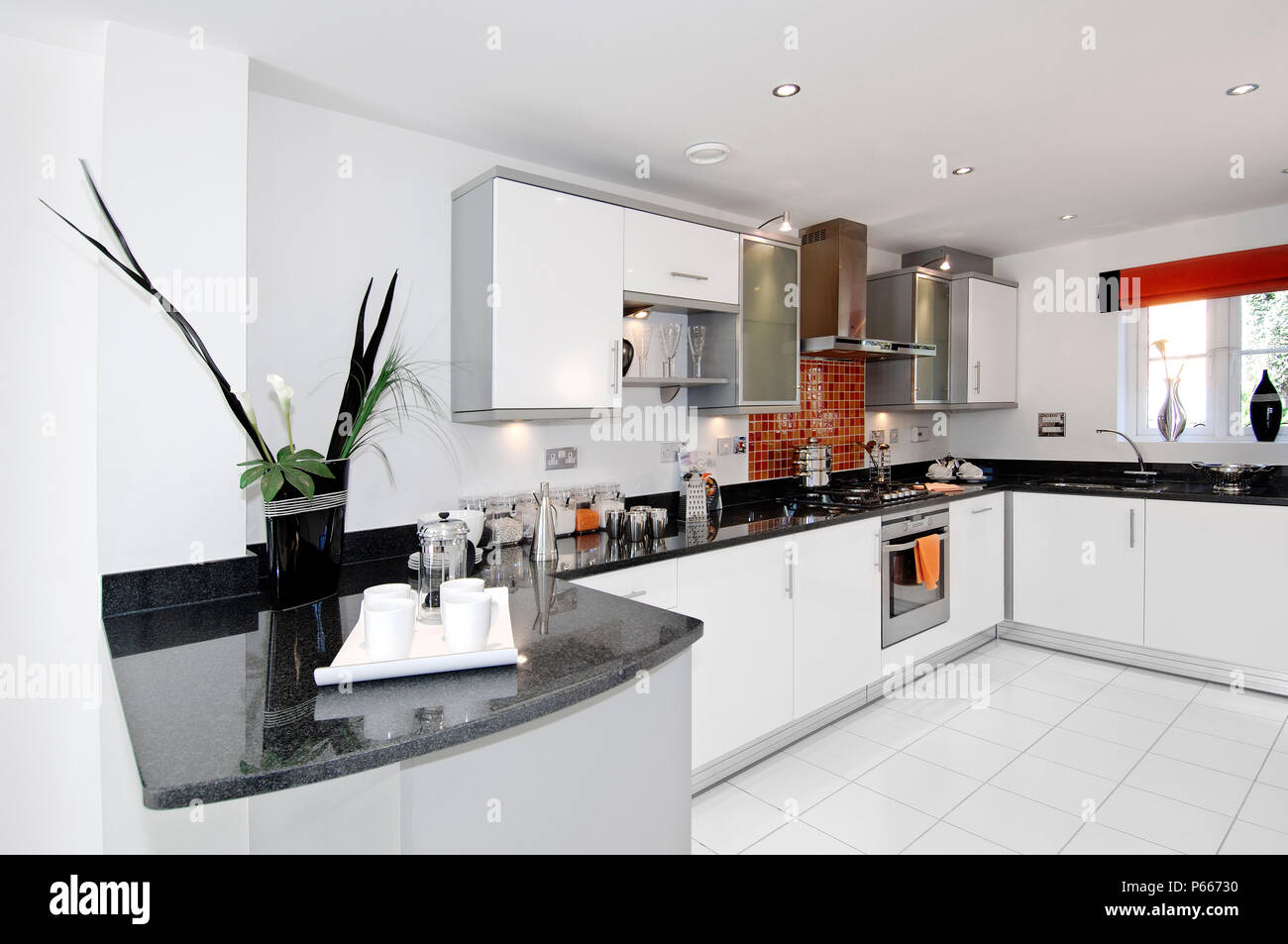 Luxury modern kitchen in new build house Stock Photo - Alamy