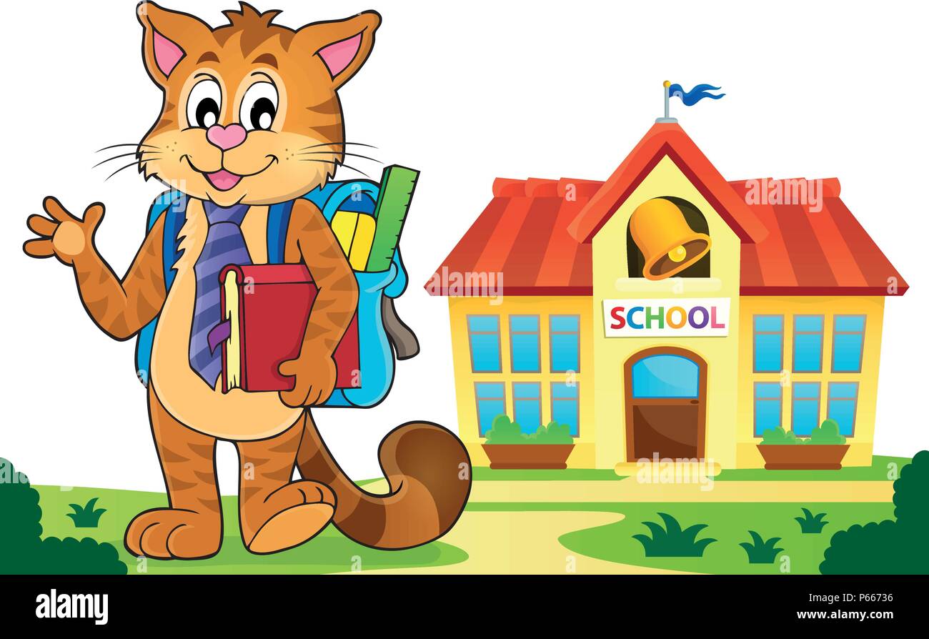 School cat theme image 5 - eps10 vector illustration Stock Vector Image ...