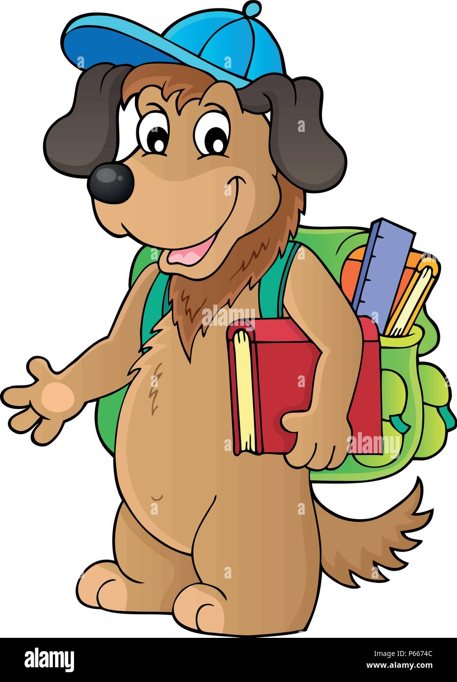 School dog theme image 1 - eps10 vector illustration Stock Vector Image ...