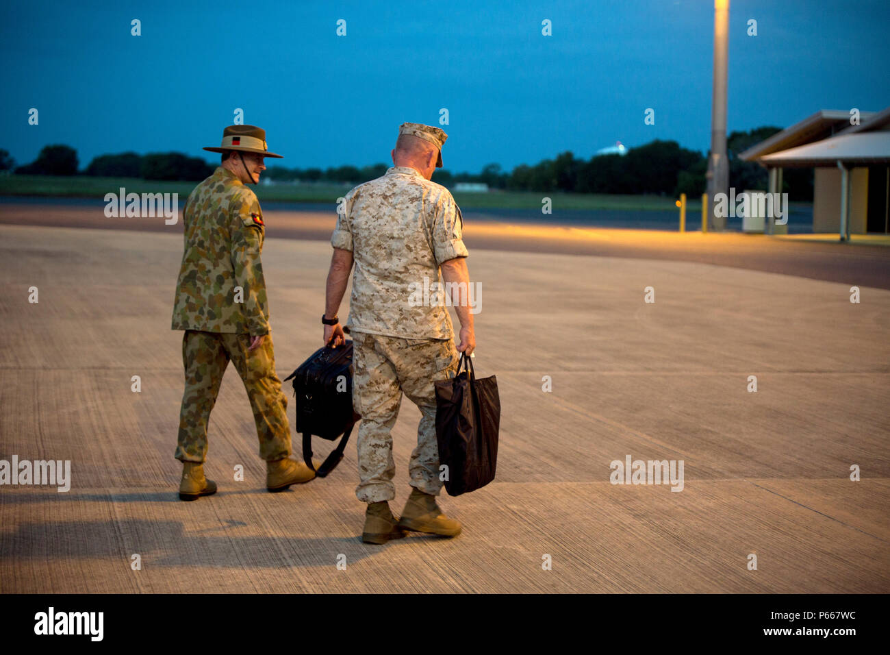 Col. Brian J. Bailey, Deputy Commander of Northern Command, walks with ...