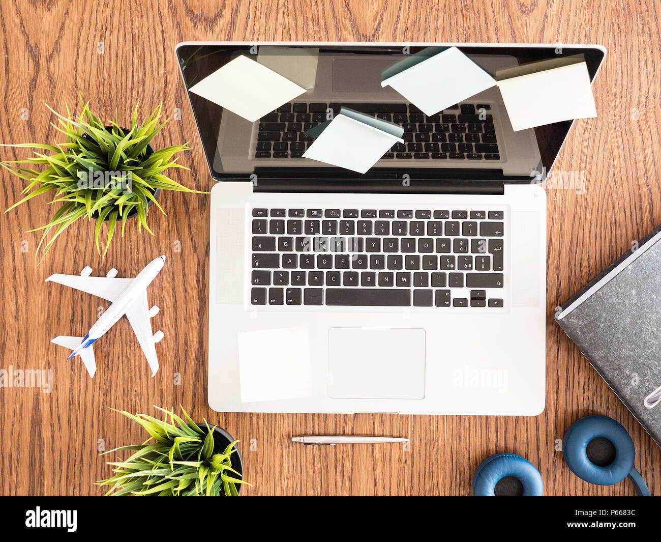 top view of business man laptop Stock Photo - Alamy