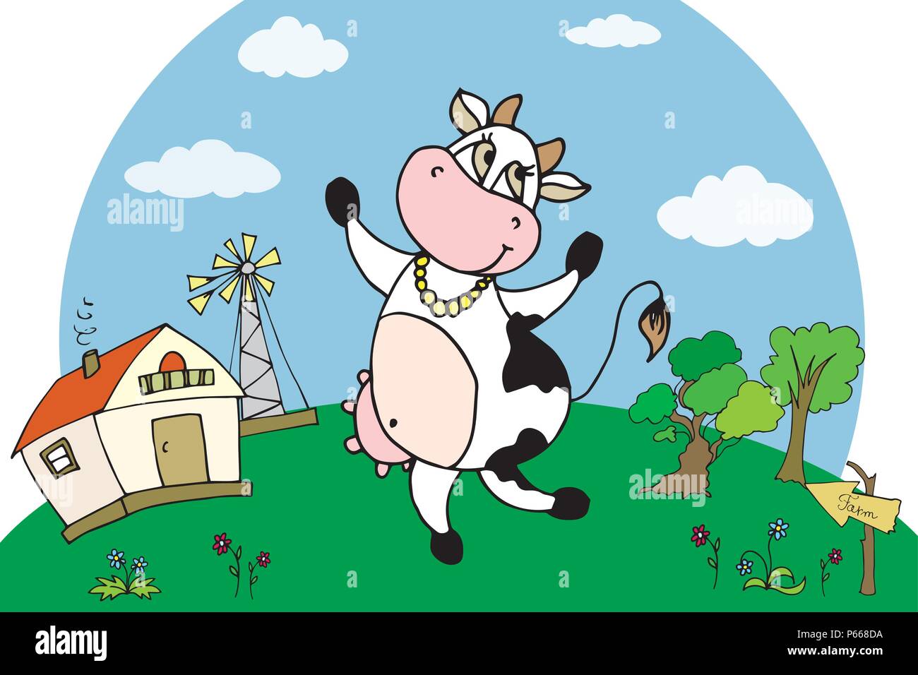 Happy cow Stock Vector Images - Alamy