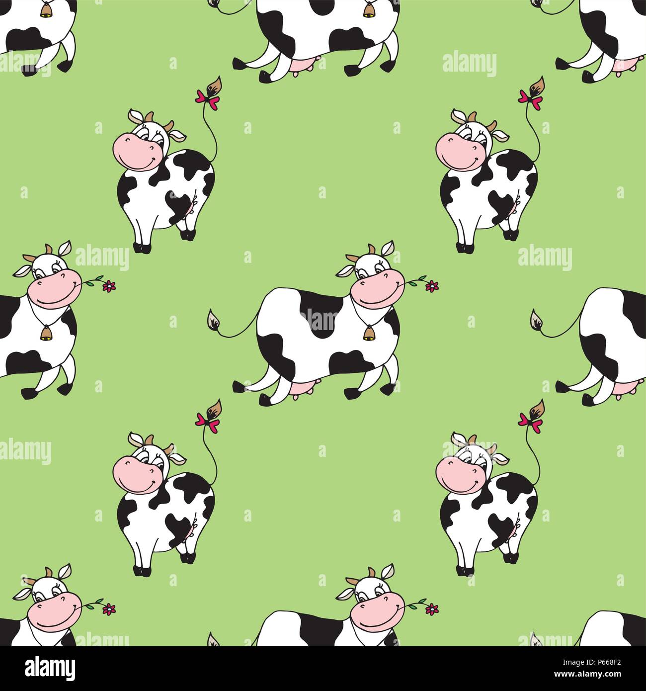 Cute smile cows seamless pattern,vector illustration Stock Vector Image ...