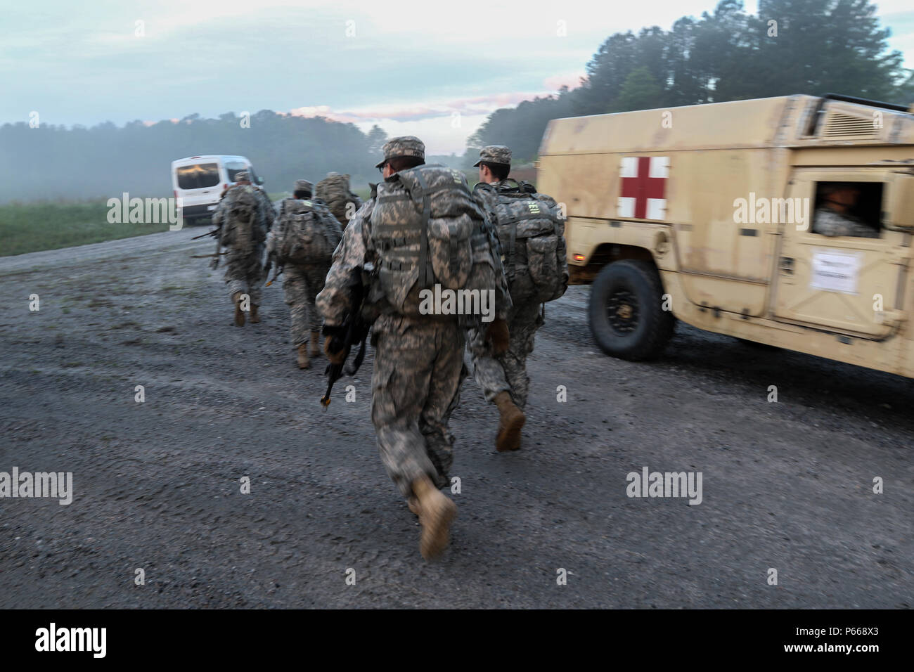 A squad of engineers assigned to the 37th Brigade Engineer Battalion ...