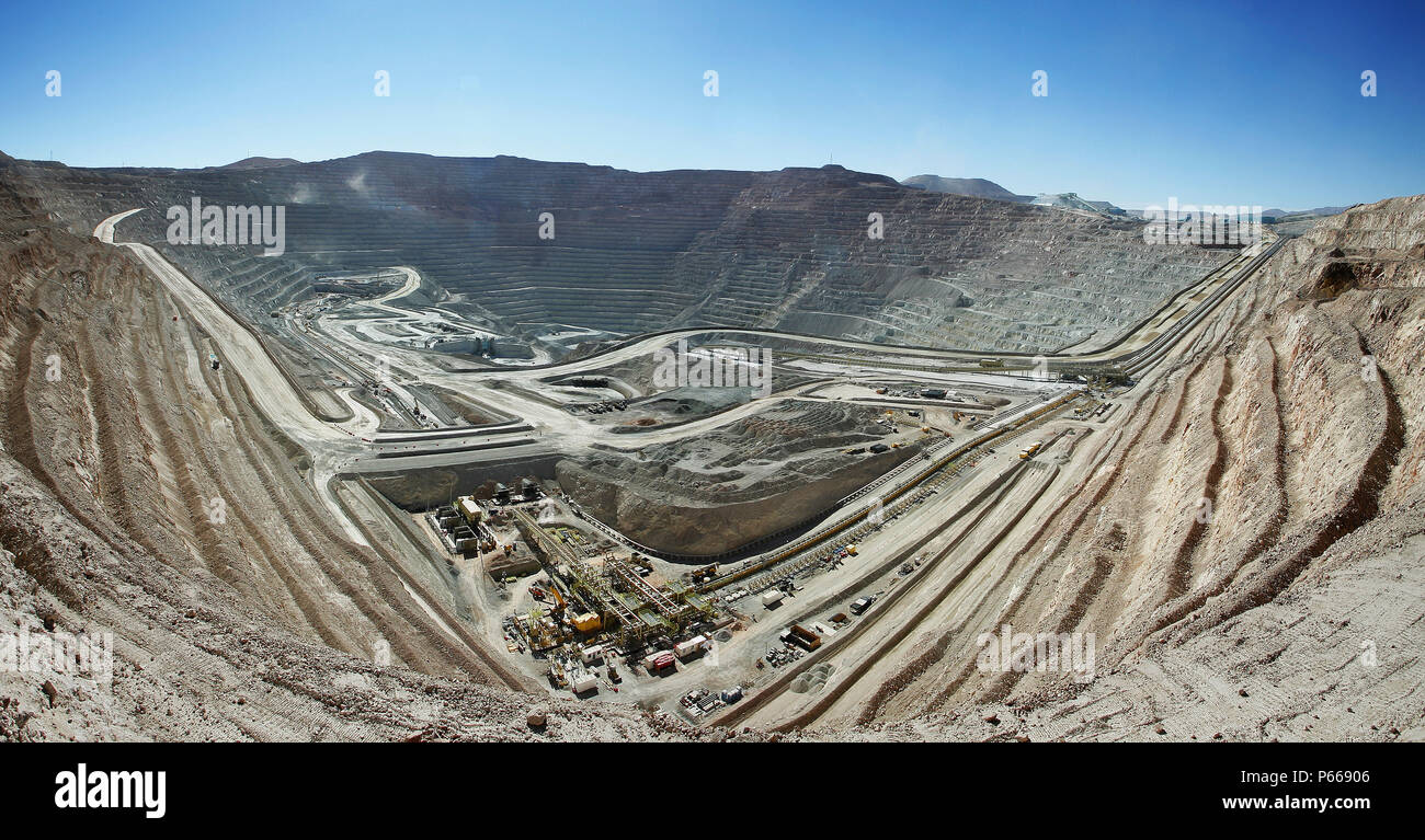 Panorama from Escondida open cast mine Stock Photo - Alamy