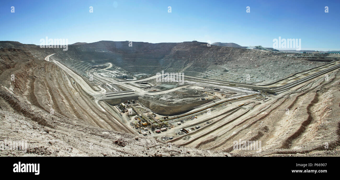 Panorama from Escondida open cast mine Stock Photo - Alamy