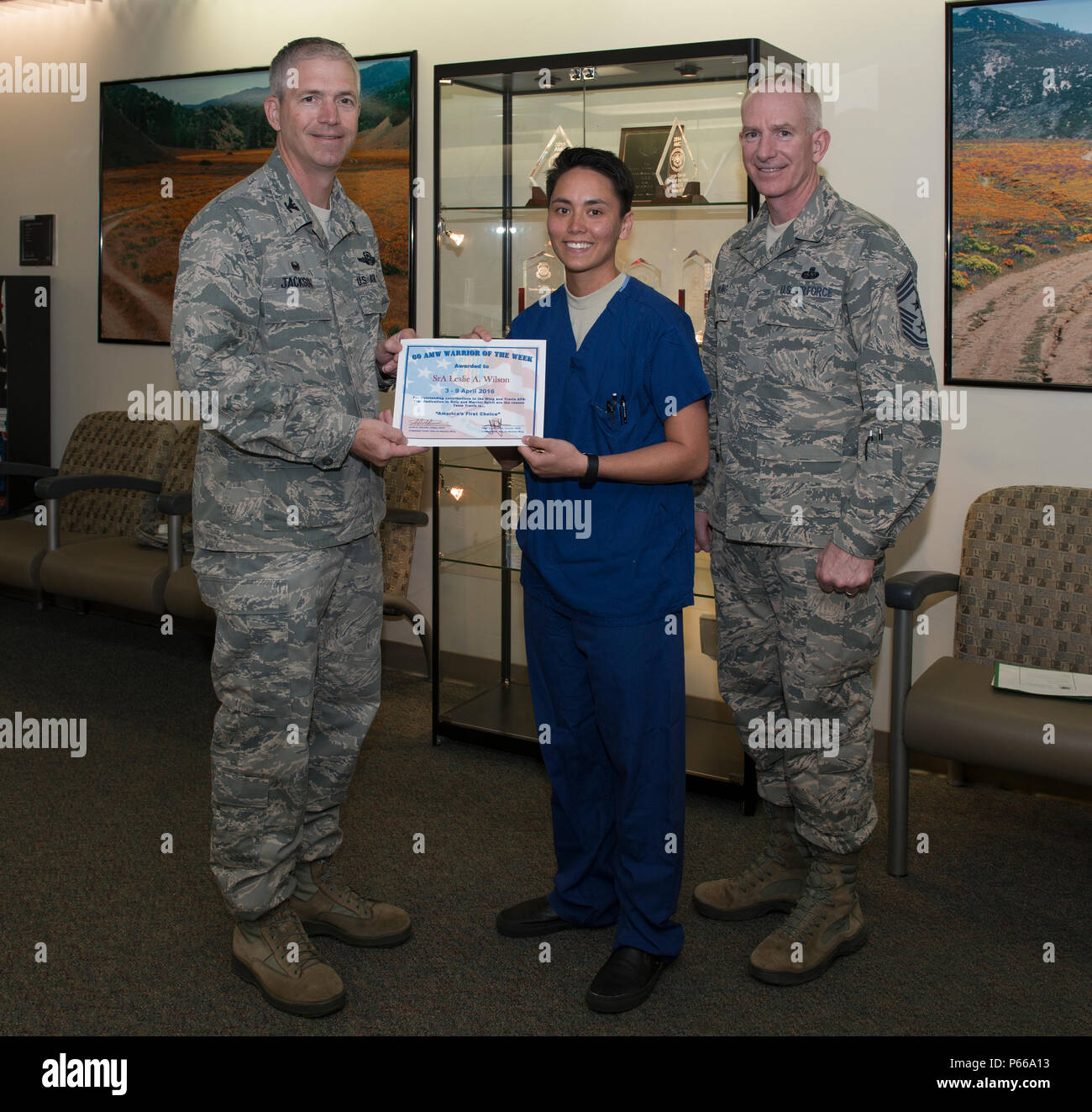 Colonel Joel Jackson, commander, 60th Air Mobility Wing, and Chief ...