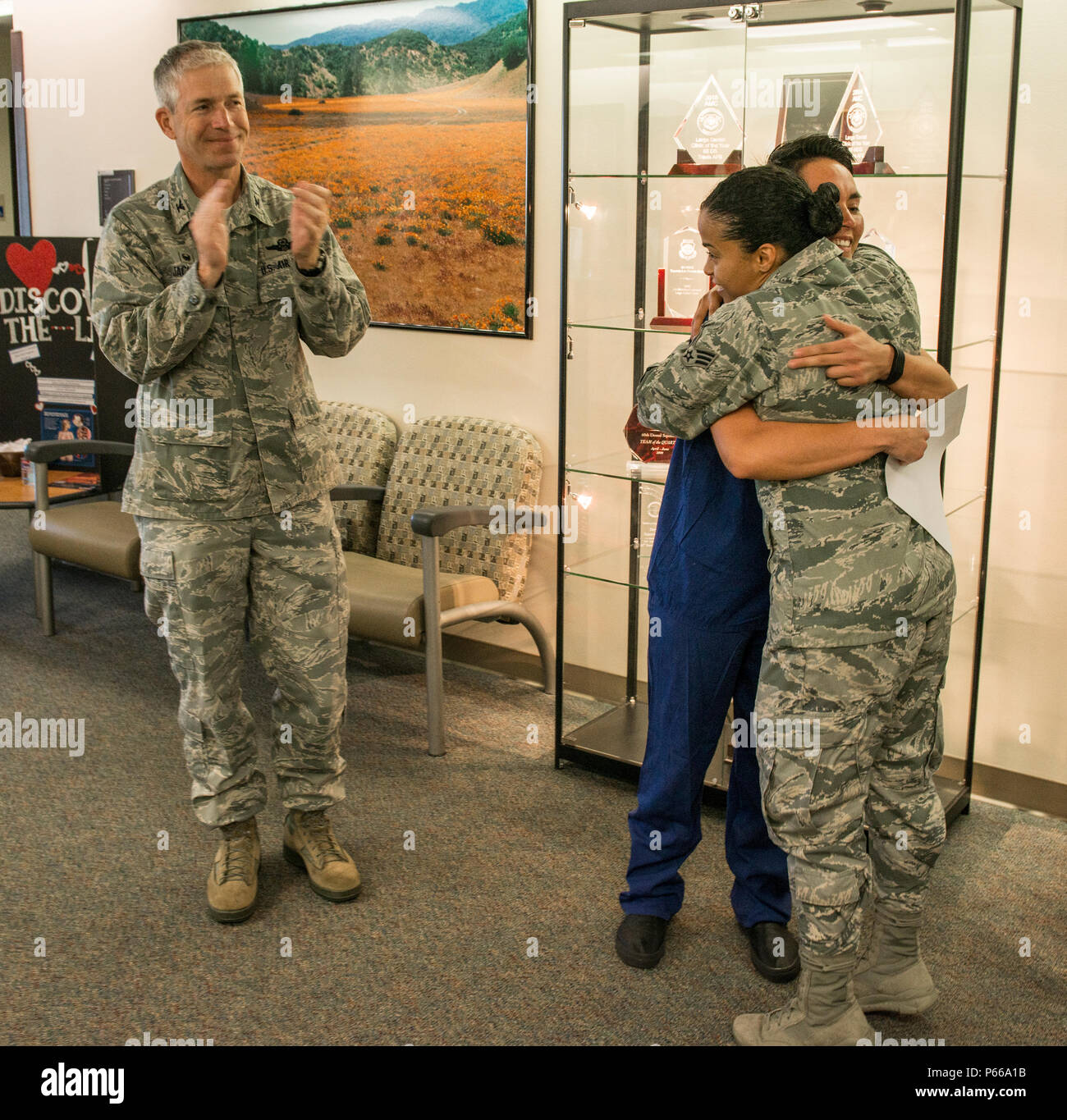 Colonel Joel Jackson, commander, 60th Air Mobility Wing, and Chief ...