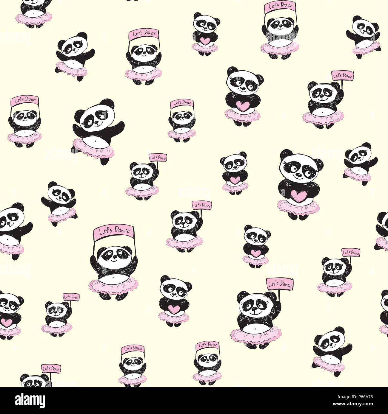 Cute panda girl cartoon hi-res stock photography and images - Alamy