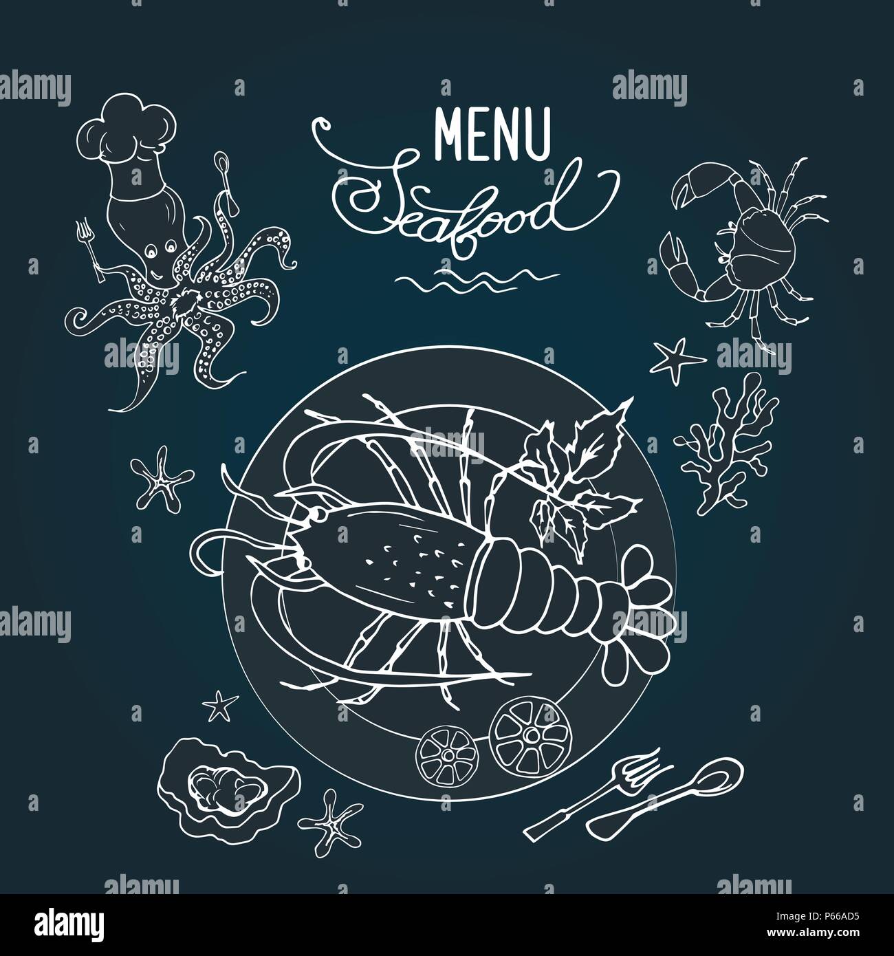 Fish on a plate Stock Vector Images - Alamy