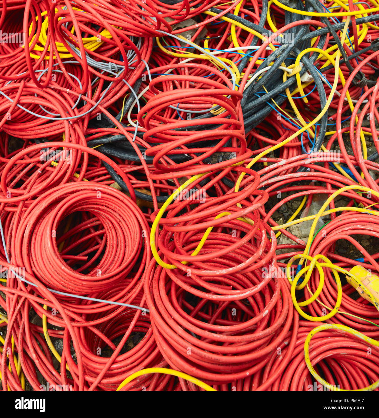 Electrical cables, full frame Stock Photo - Alamy