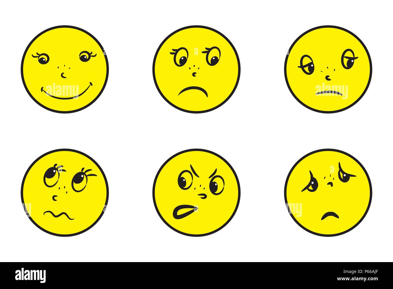 Set smiles crazy emotions isolated on white background Stock Vector ...