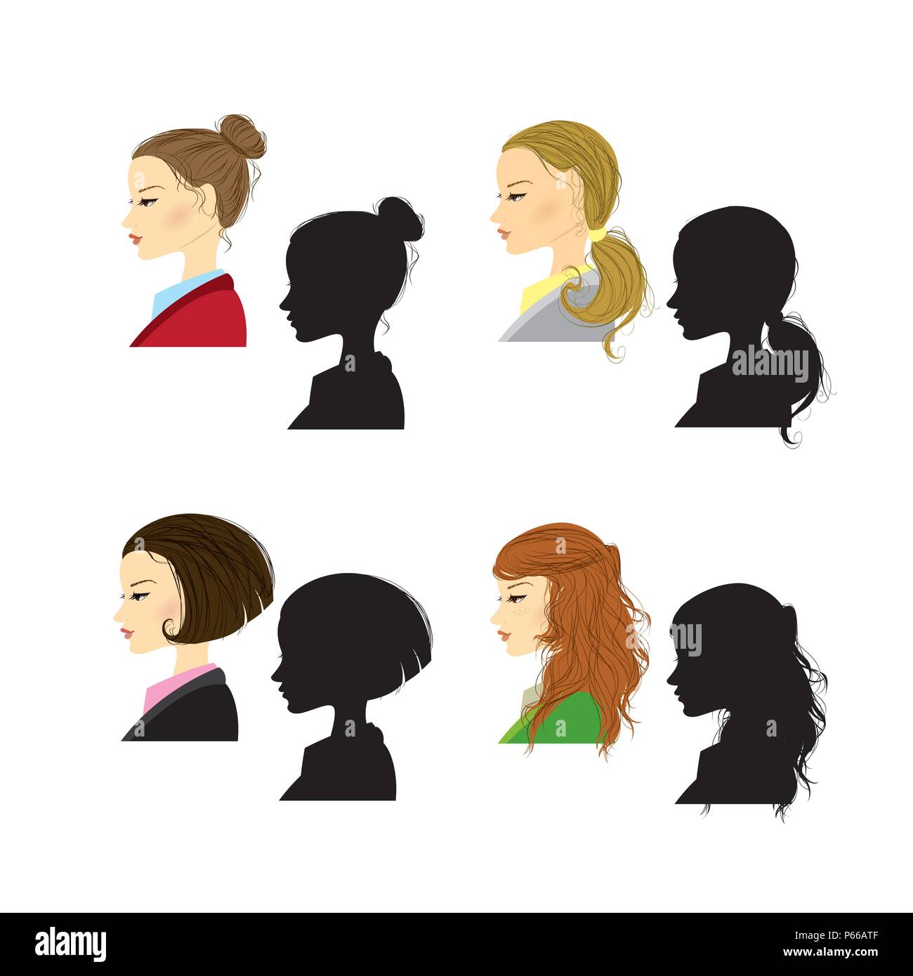 Face side profile silhouette Stock Vector Images - Alamy